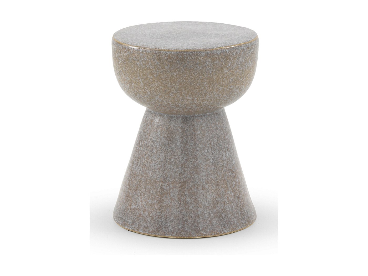Tabouret / table d'appoint en céramique gris clair