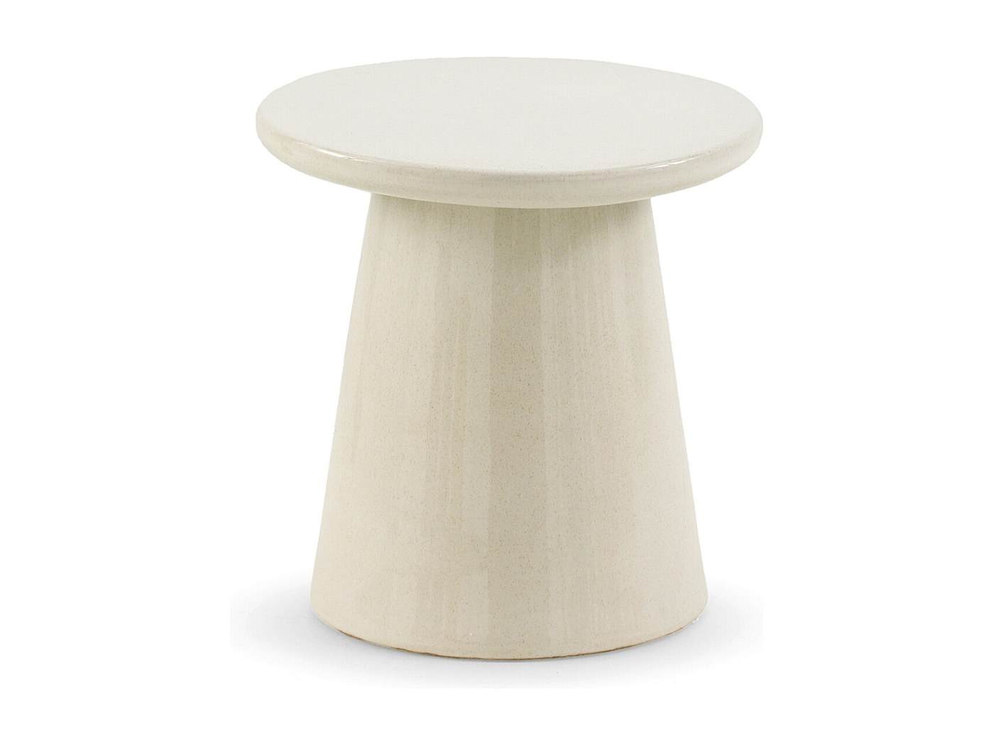 Tabouret / table d'appoint en céramique blanche