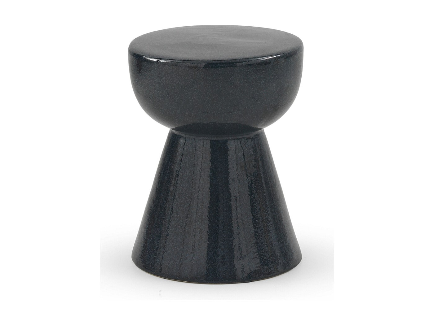 Tabouret / table d'appoint en céramique bleu foncé