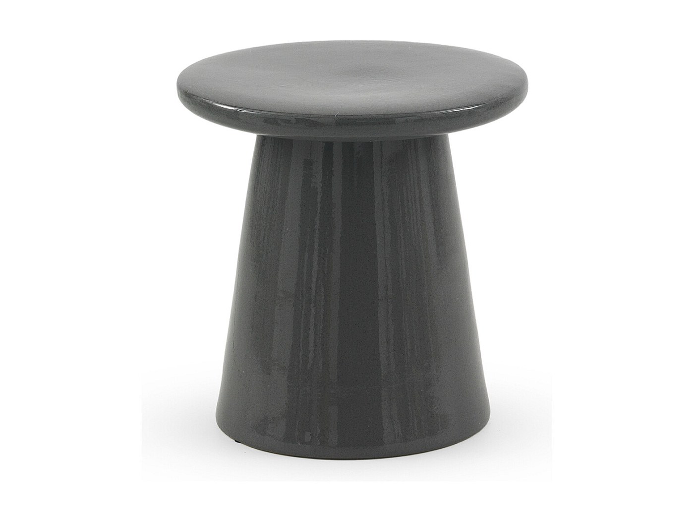 Tabouret / table d'appoint en céramique grise