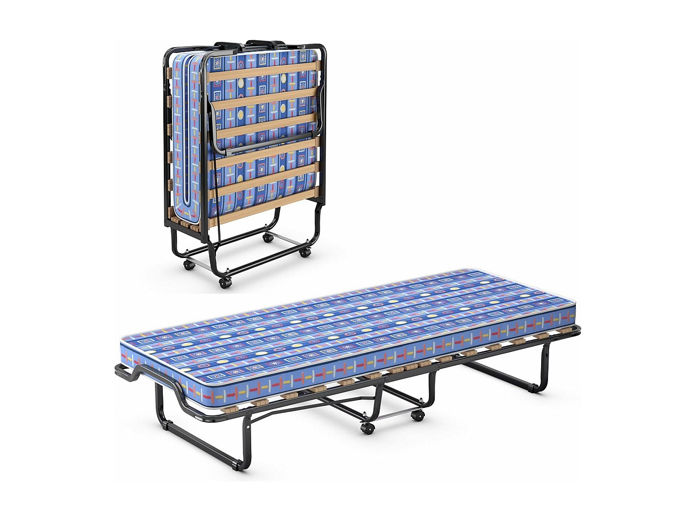 80 x 200 cm, logeerbed, inklapbaar, met matras van traagschuim, klapbed ...