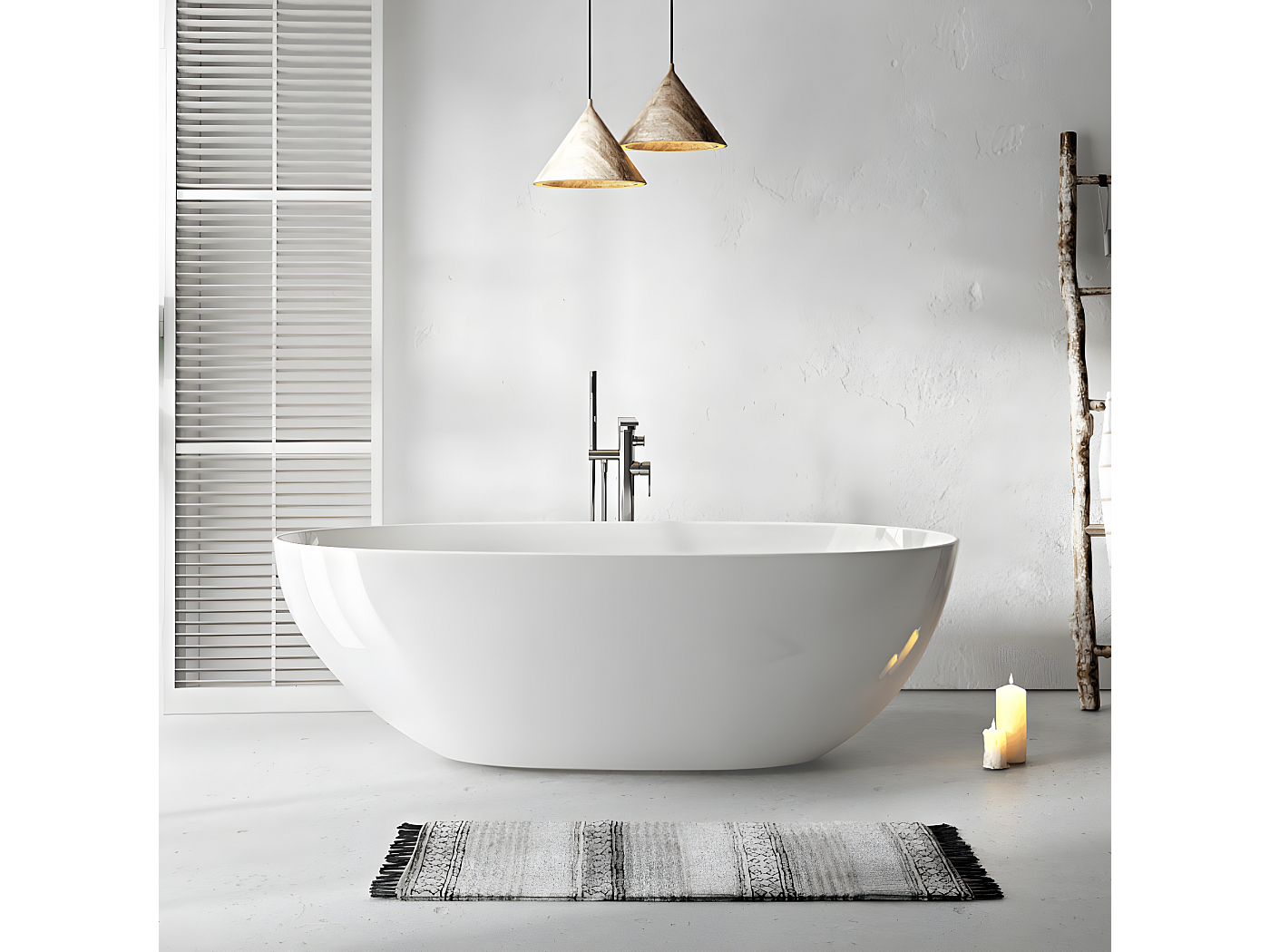 Vasca freestanding ovale FLORIDA bianca Lucida 180 cm