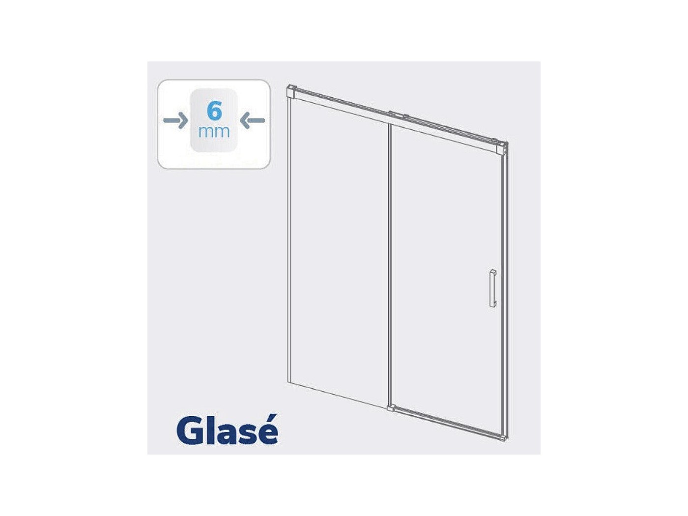 Frontal de ducha + Puerta corredera GLASÉ perfil negro mate 150 cm ...