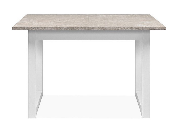 Table à manger extensible décor travertin et blanc L120-160 cm - HOUSTON
