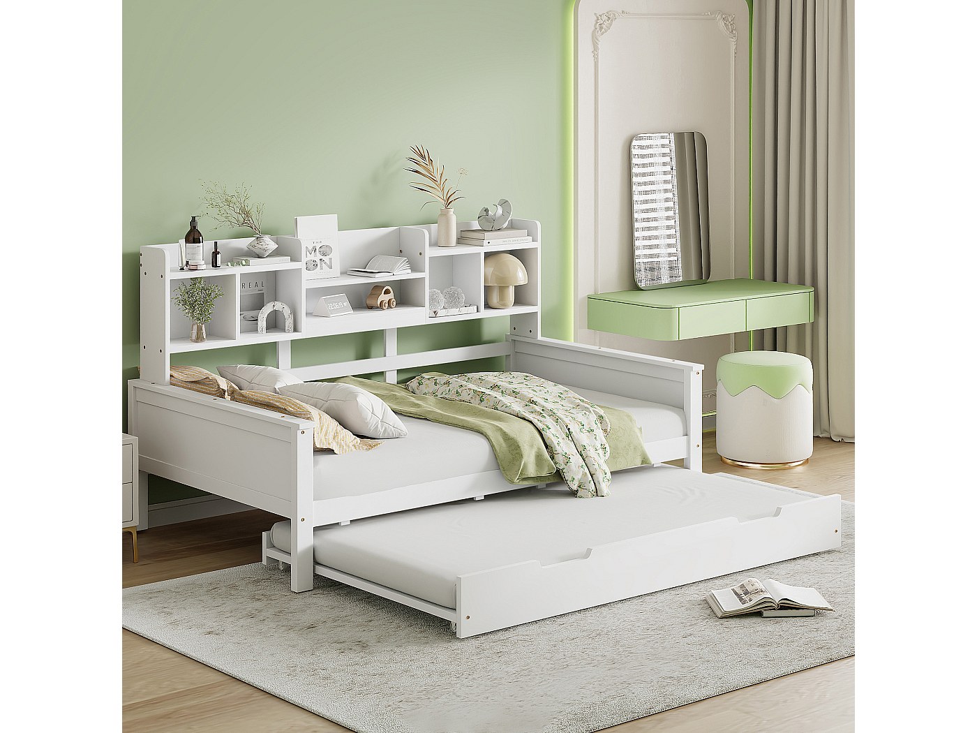 Lit gigogne simple - 90 x 200 cm + 90 x 190 cm - Canapé-lit avec ...