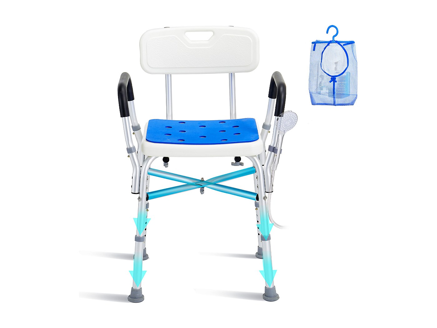 Chaise de Douche Robuste SucceBuy de 400 lb avec Hauteur Réglable ...