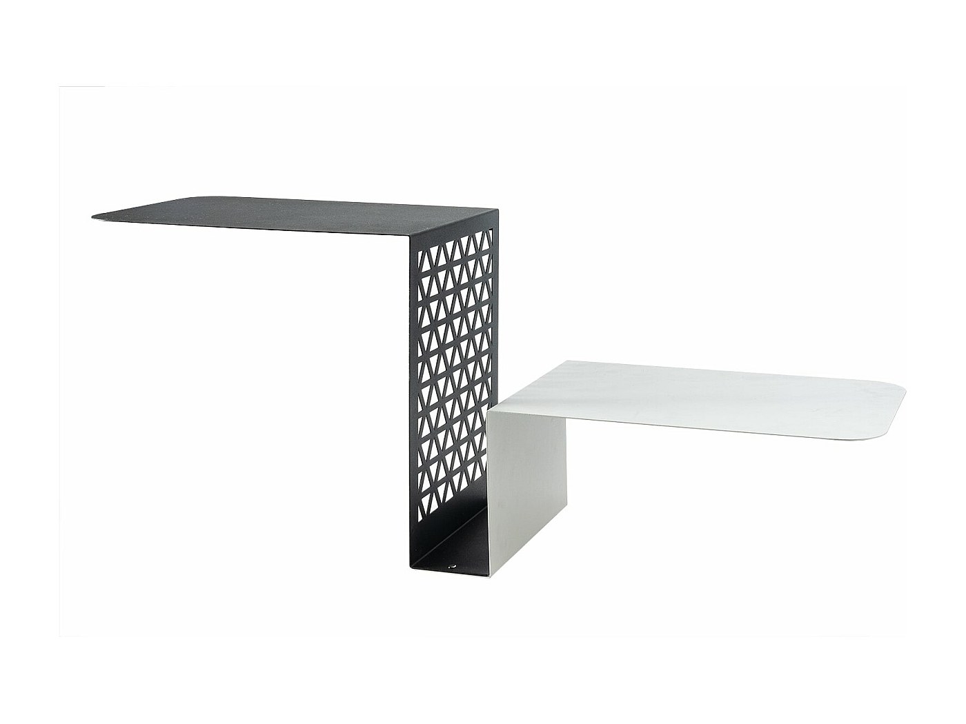 Étagère console Scalea 100x30x40 cm en fer perforé, design échelle, 2 ...