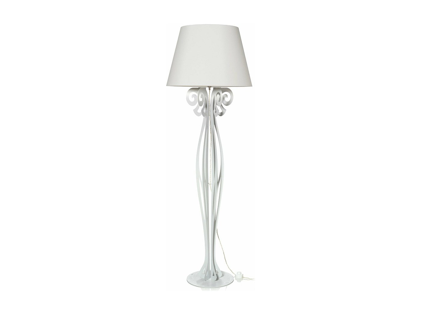 Circeo vloerlamp 60x180 cm Wit ijzeren structuur met ivoren lampenkap ...