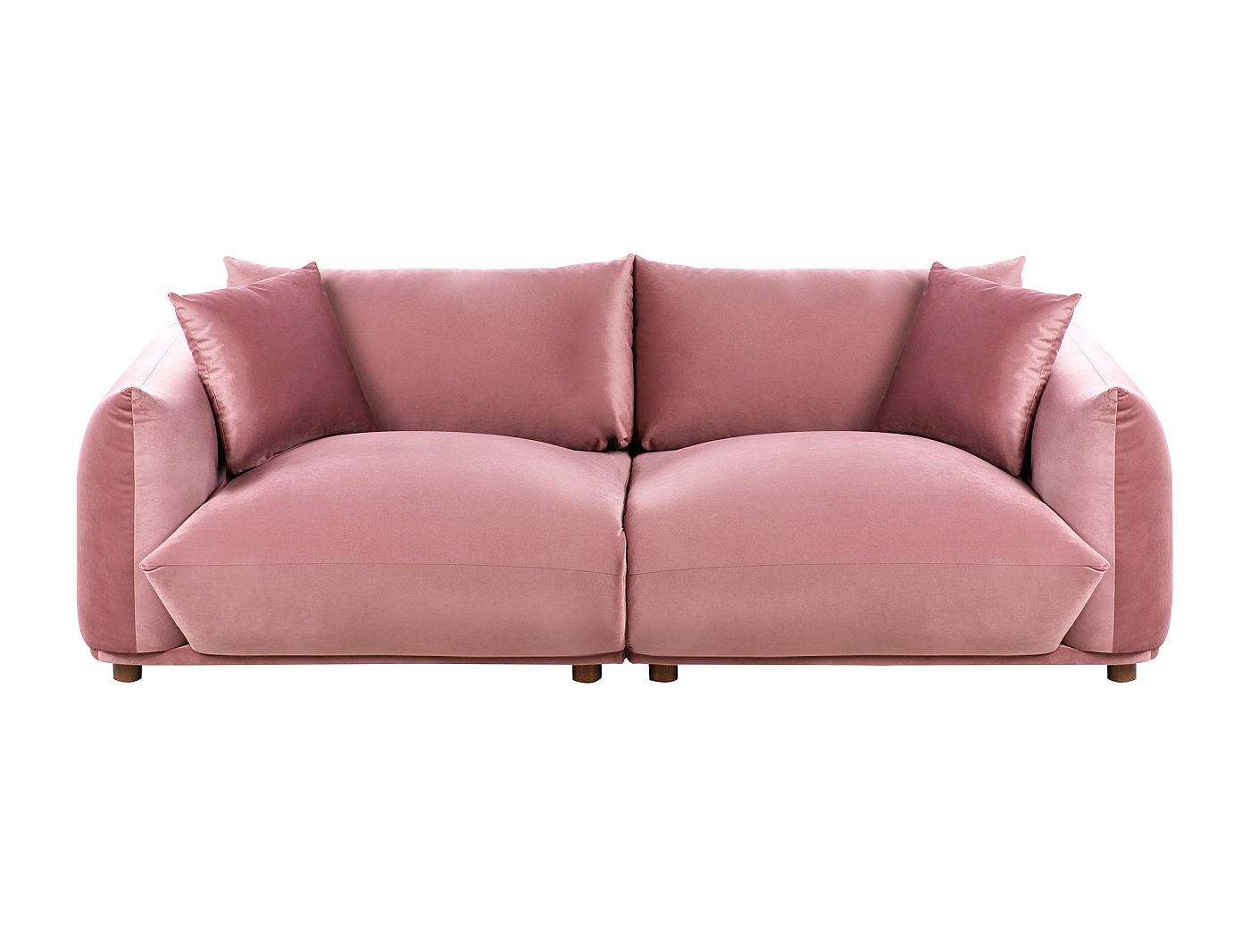Canapé 3 places en velours rose LUVOS