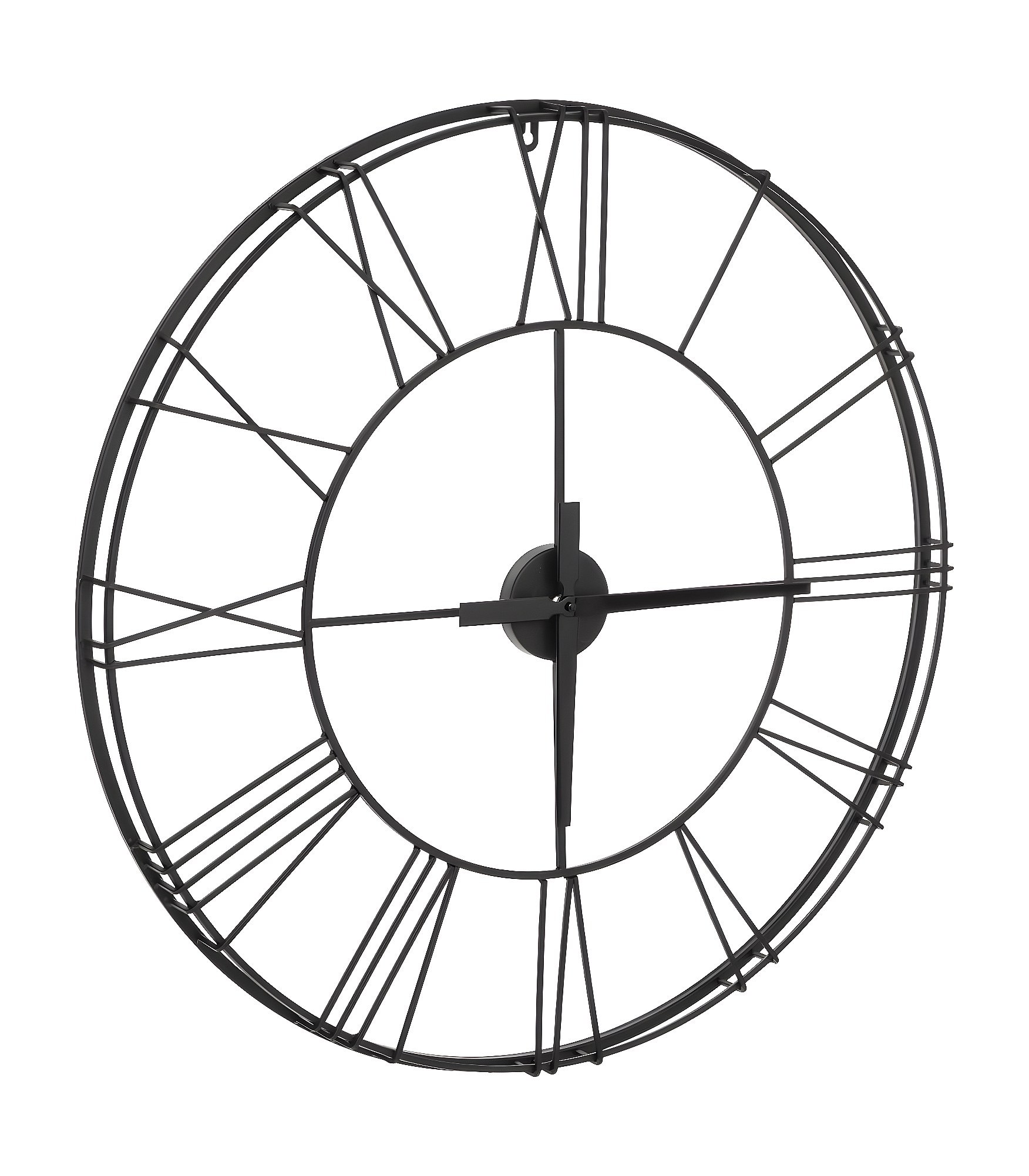 Grande Pendule murale effet 3D en métal noir D 70 cm