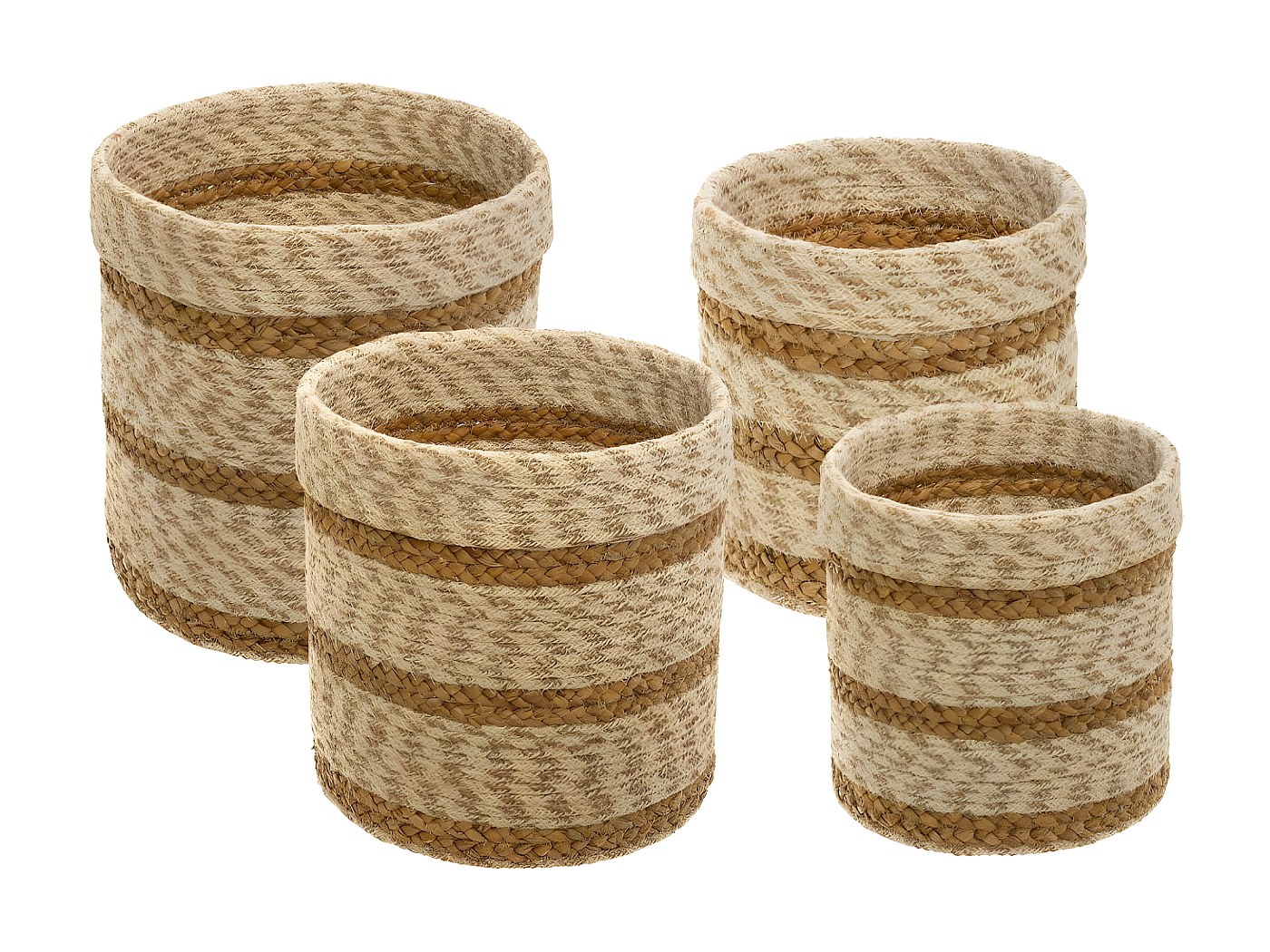 Set de 4 Paniers de rangement en Jute et Seagrass