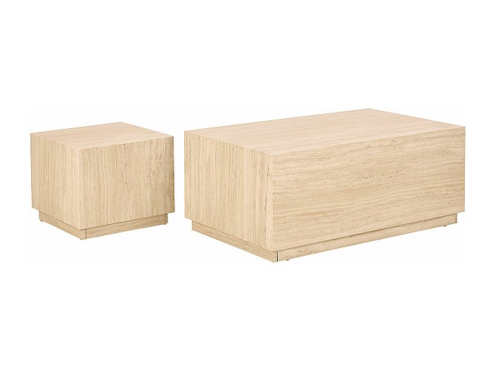 Dice table basse beige.
