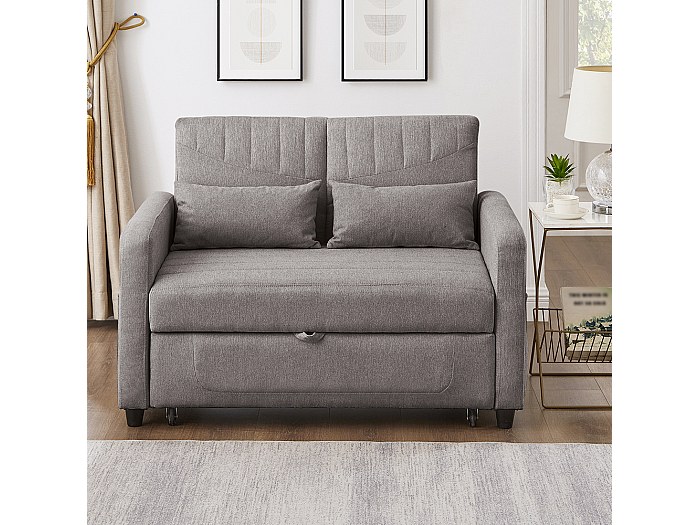 Canapé double pliant, design pliant, dossier réglable, tissu coton et ...