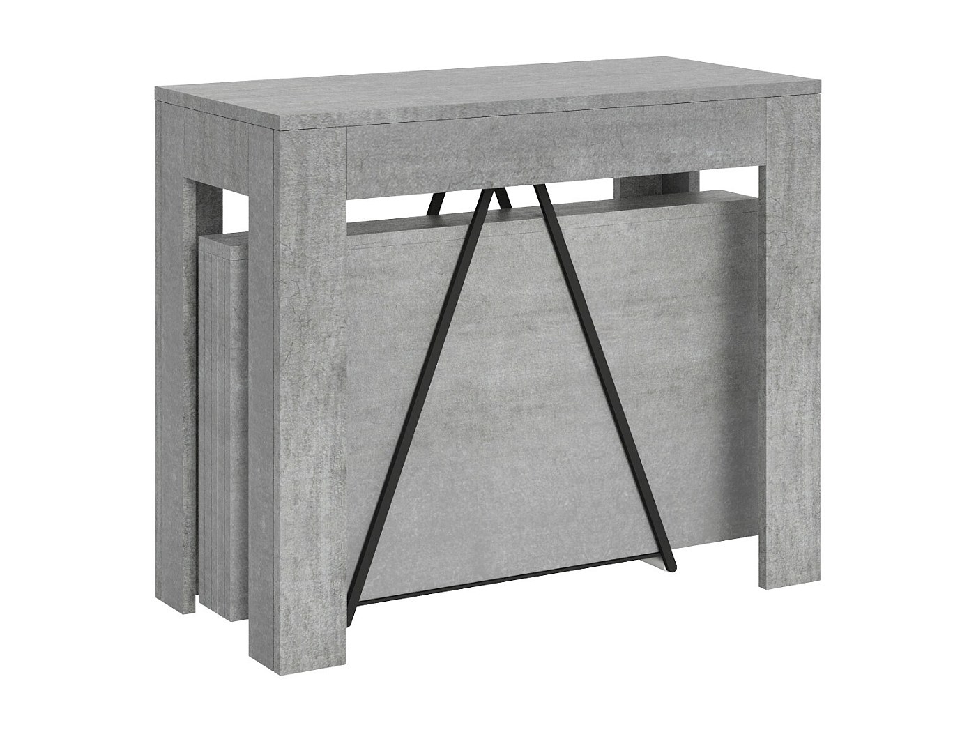 Console extensible 90x42/302 cm Scicca Gris Béton
