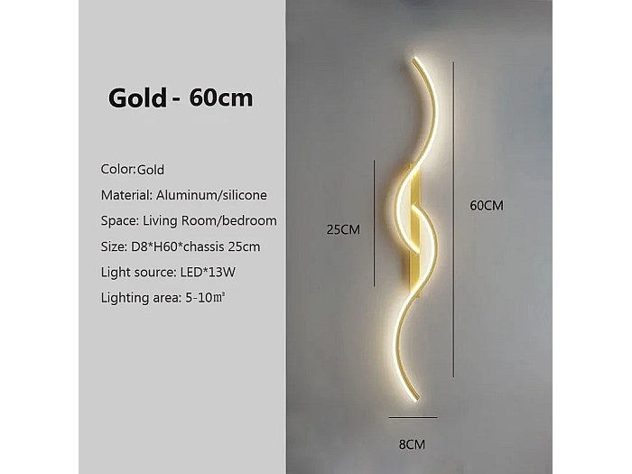 Applique Murale LED Moderne 60 cm – Éclairage Minimaliste Blanc Froid ...