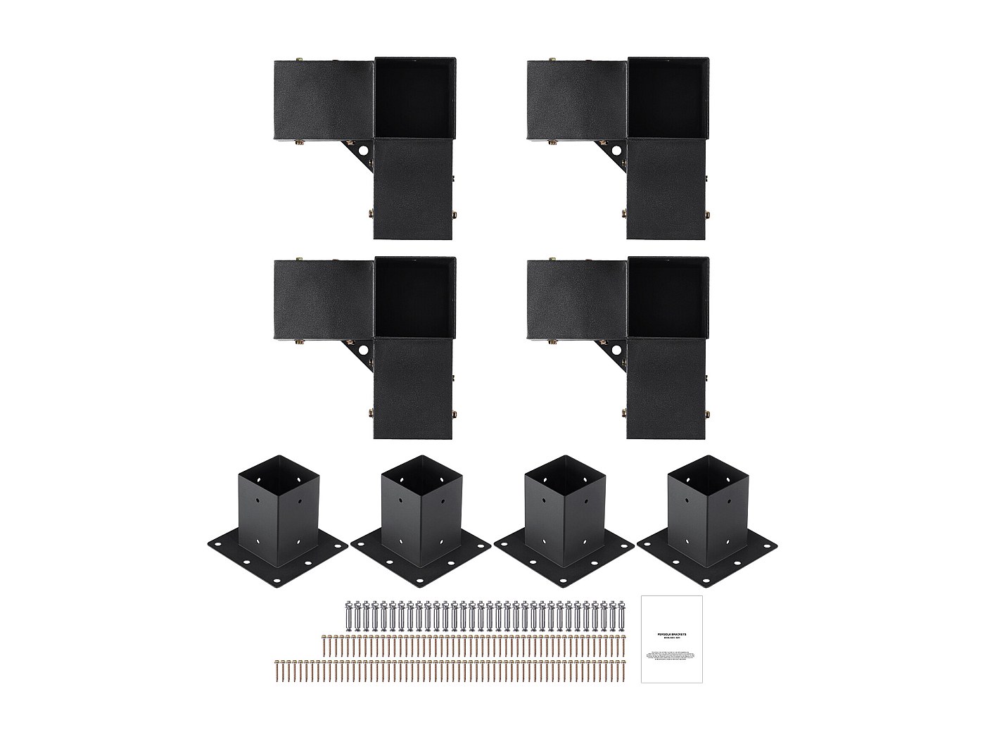 Kit de Supports pour Pergola SucceBuy 10.2x10.2cm, Intérieur 9.1x9.1cm ...