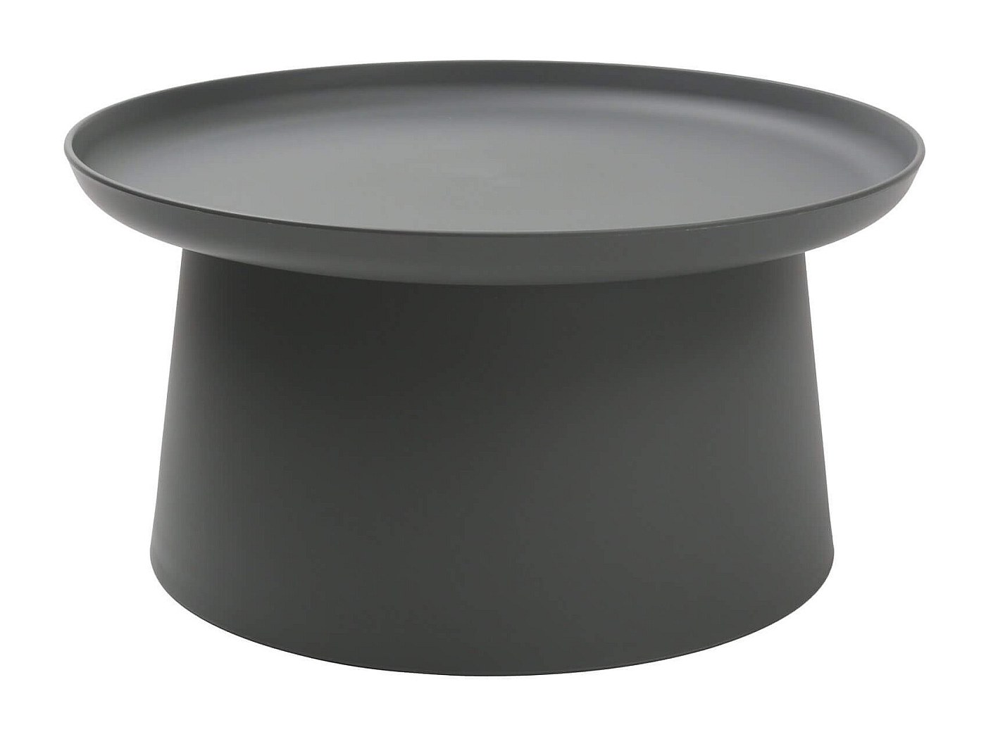 Table basse ronde en polypropylène, Gris, 70x70x36 cm - IBIZA