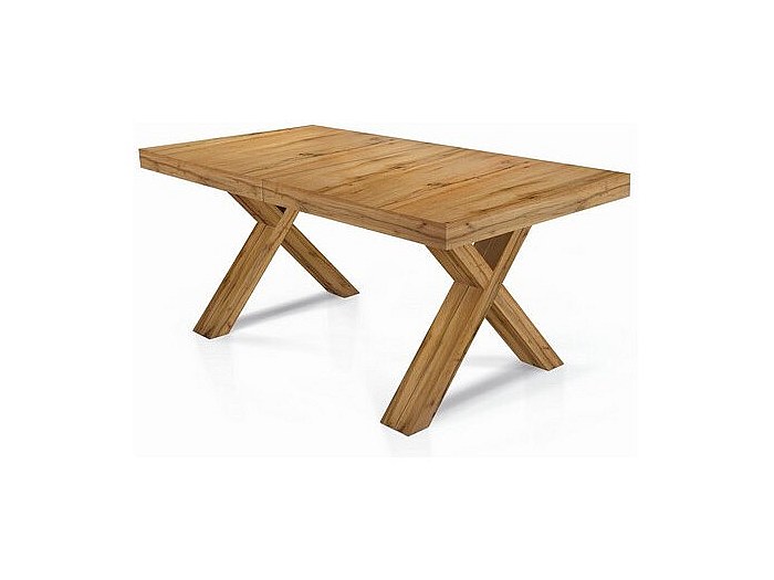 Table à rallonge en bois chêne noué 160x90 cm - 410x90 cm - GALLIPOLI
