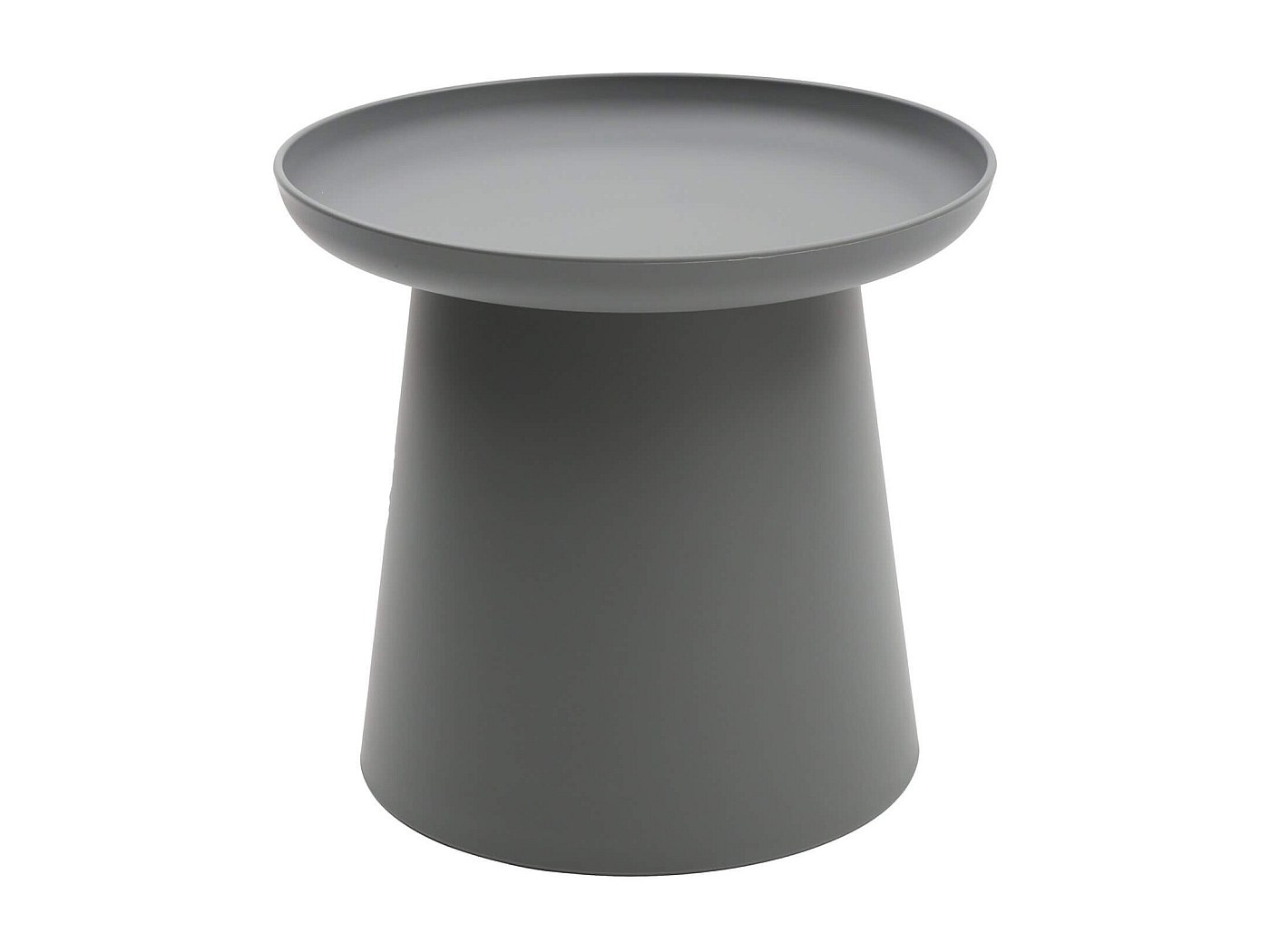 Table basse ronde en polypropylène, Gris, 50x50x46 cm - IBIZA