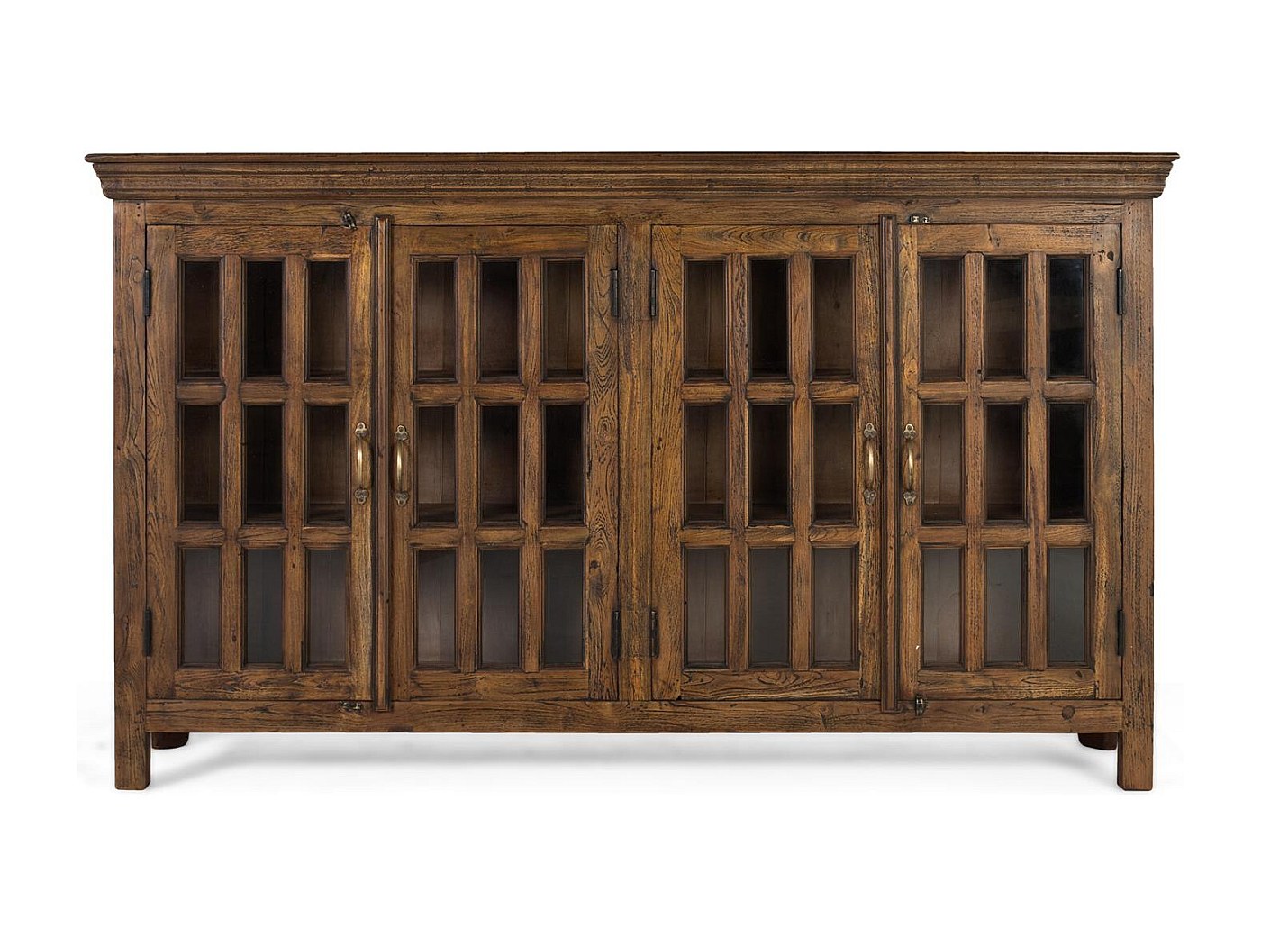 Buffet sculpté à la main en bois de teck recyclé