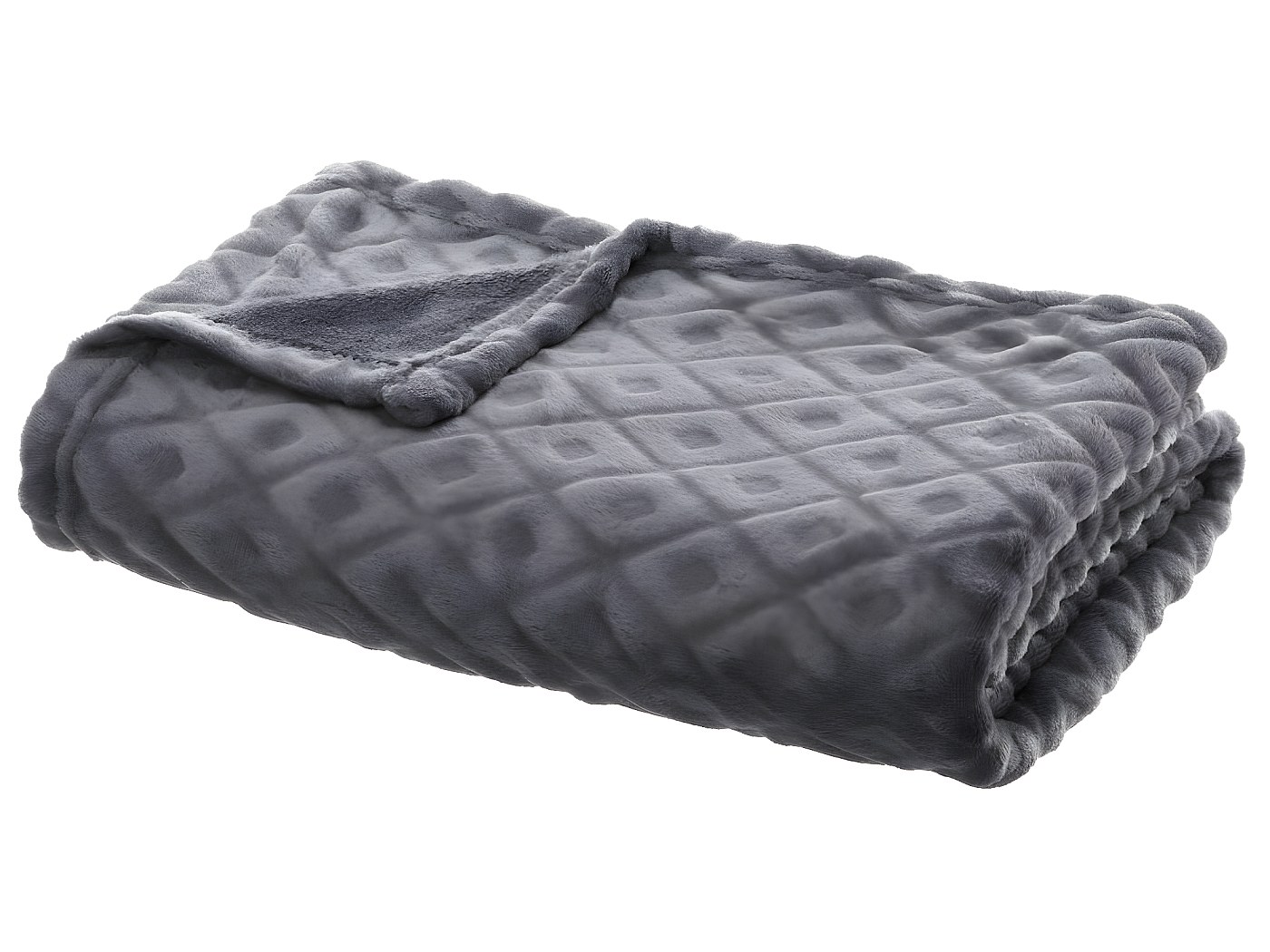 Plaid Gris motif Losange en relief 125 x 150 cm