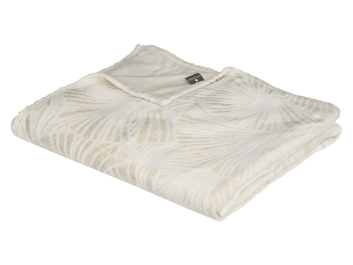 Plaid Flanelle Ivoire motif Doré en relief 180 x 230 cm