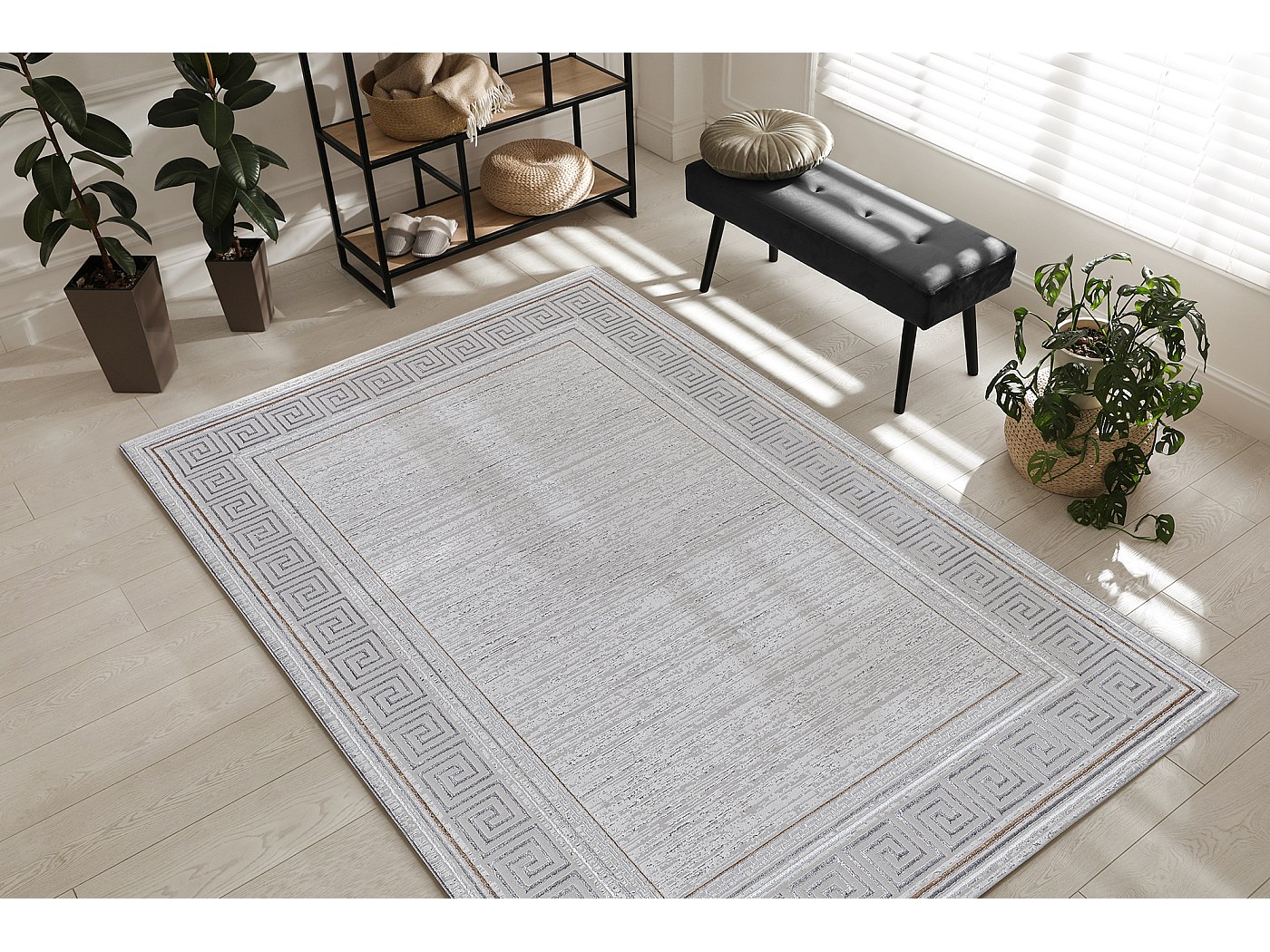 Tappeto Mila Classic Shiny, Grigio, 80 x 300 cm