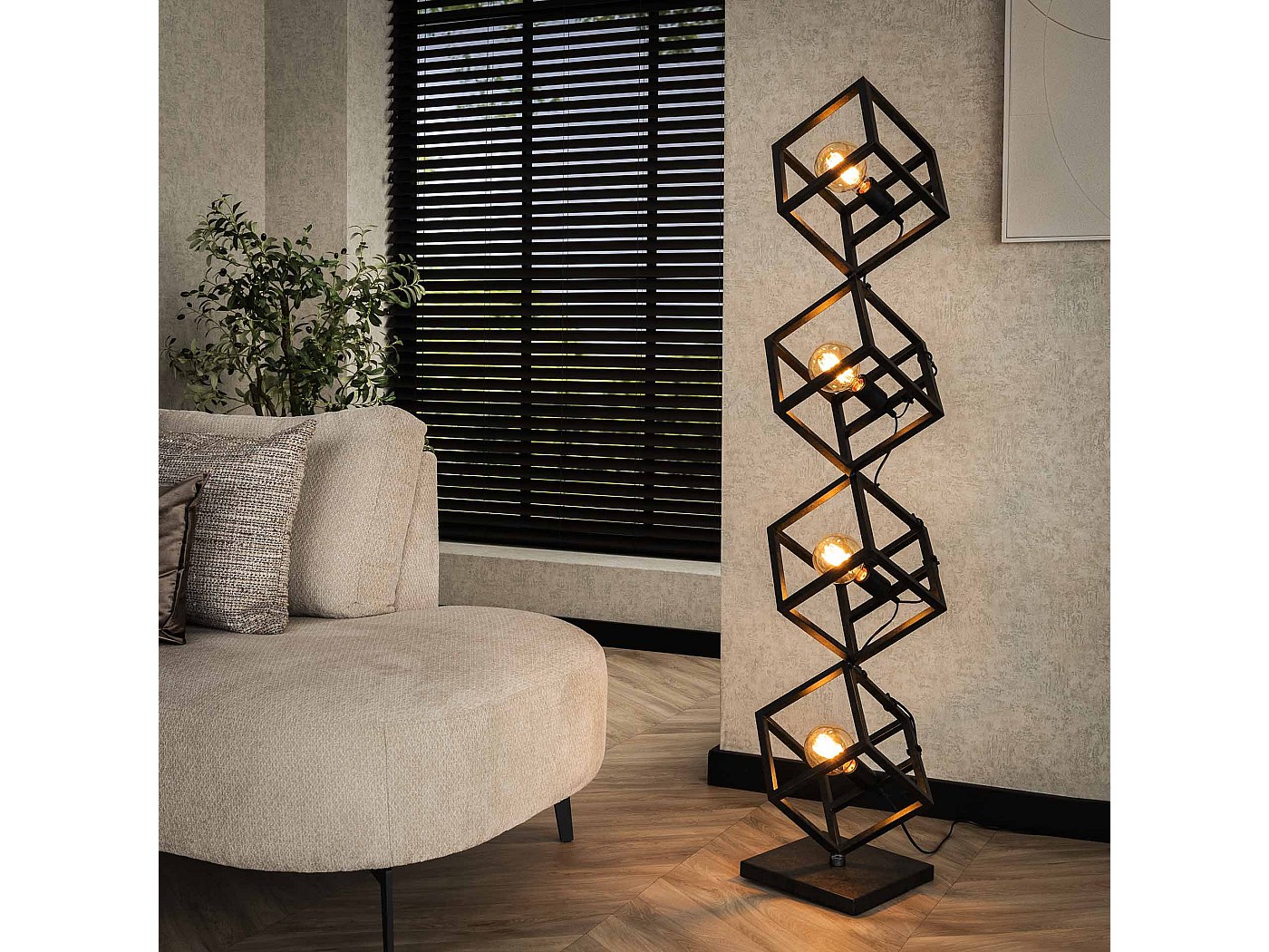 Vloerlamp 4L Kubus - Charcoal