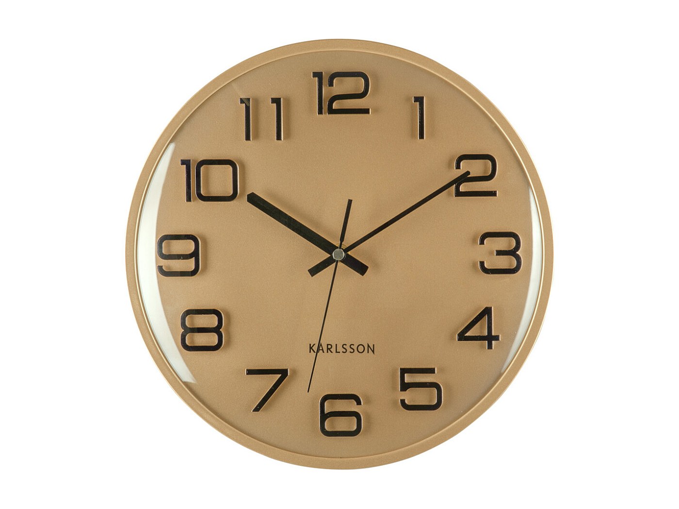 Wandklok 3D Numbers - Goud geschilderd- Ø30,5cm