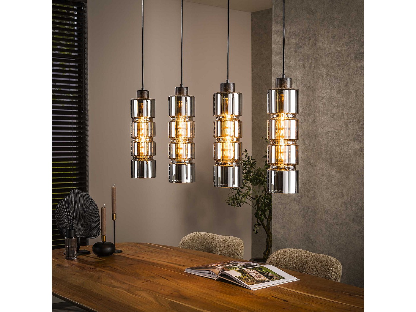 Suspension 4L Cylindre Verre - Noir Artic