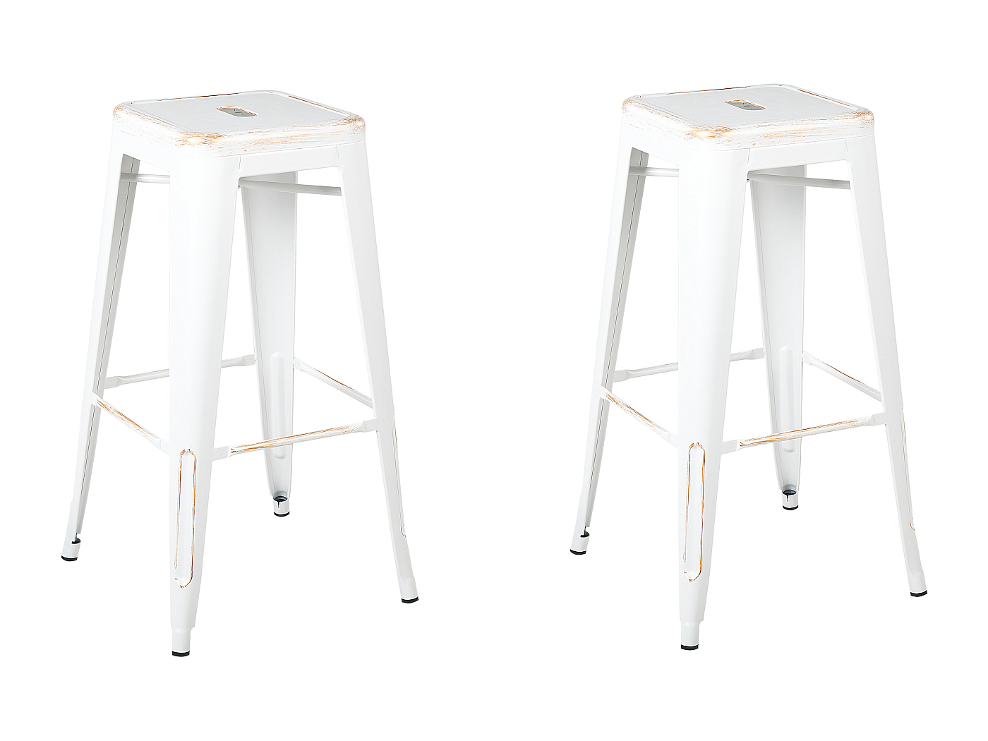 Barkruk set van 2 staal wit/goud CABRILLO L