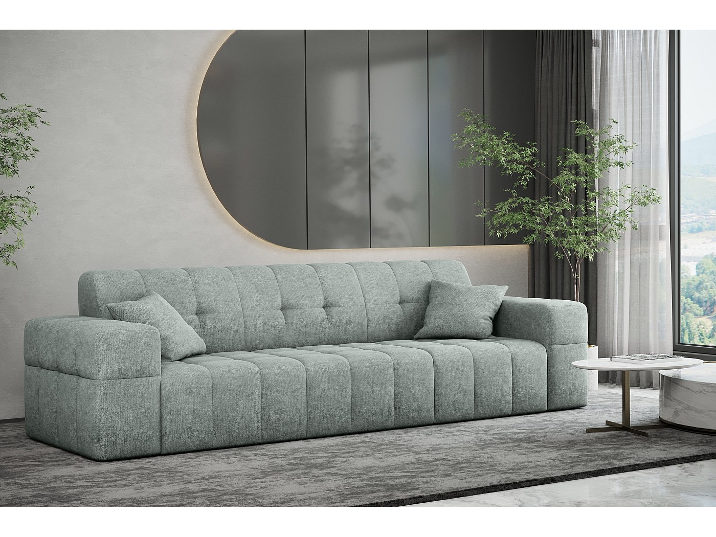 Divano 3 posti serie Couch NIMES tessuto elegante Perfect Harmony Mintz