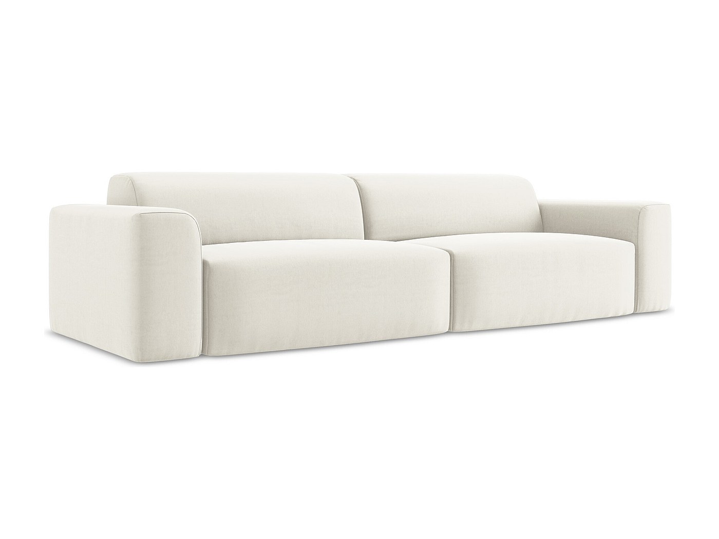 Modulares 4-Sitzer Sofa - - Samt - Hell beige - KELI
