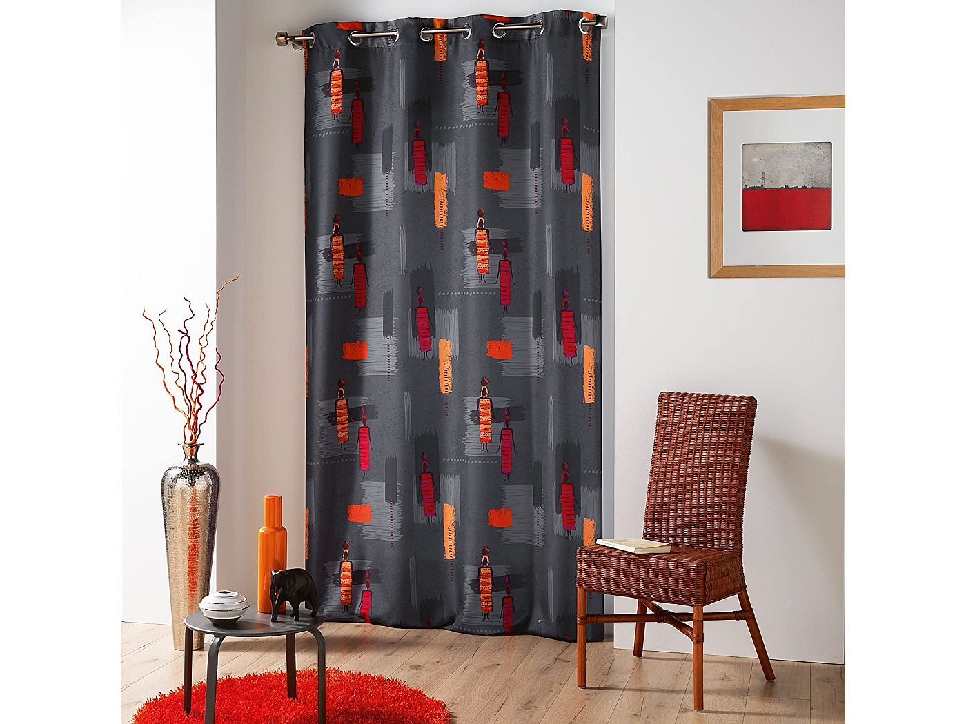 Rideau à oeillets 140 x 260 cm Jaya anthracite