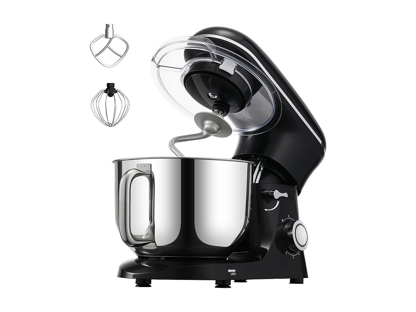 Batteur Électrique de 5.68L et 1400 W avec Batteur à 6 Vitesses ...