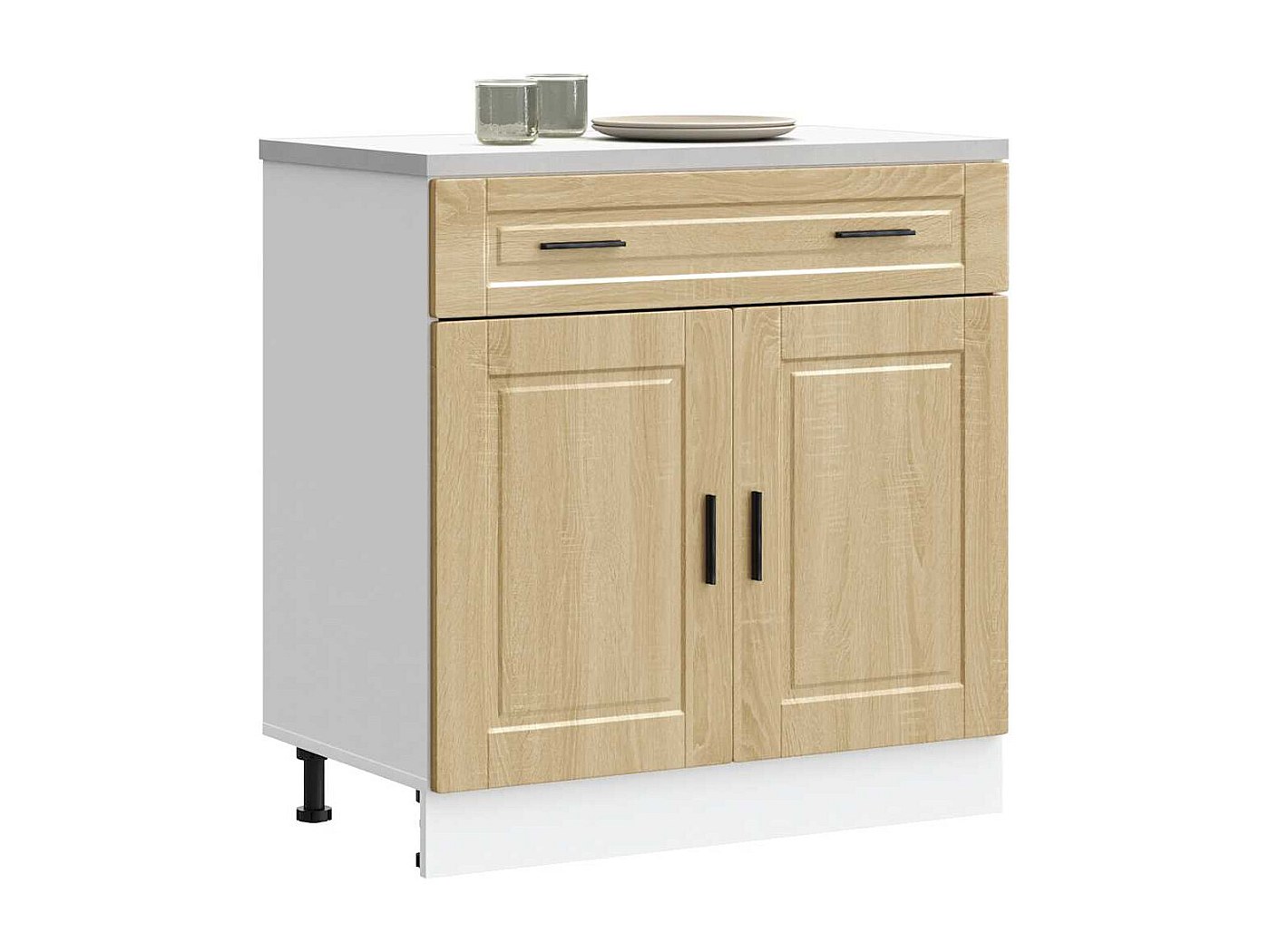 Mueble bajo de cocina porto roble sonoma madera reconstituida