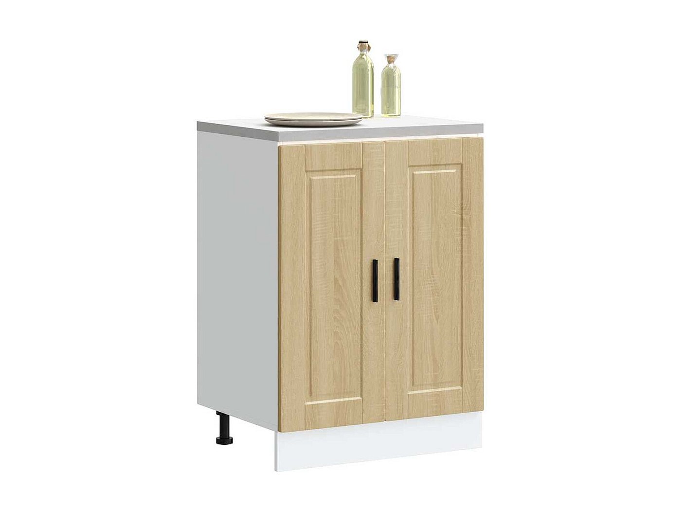 Mueble bajo de cocina porto roble sonoma madera reconstituida