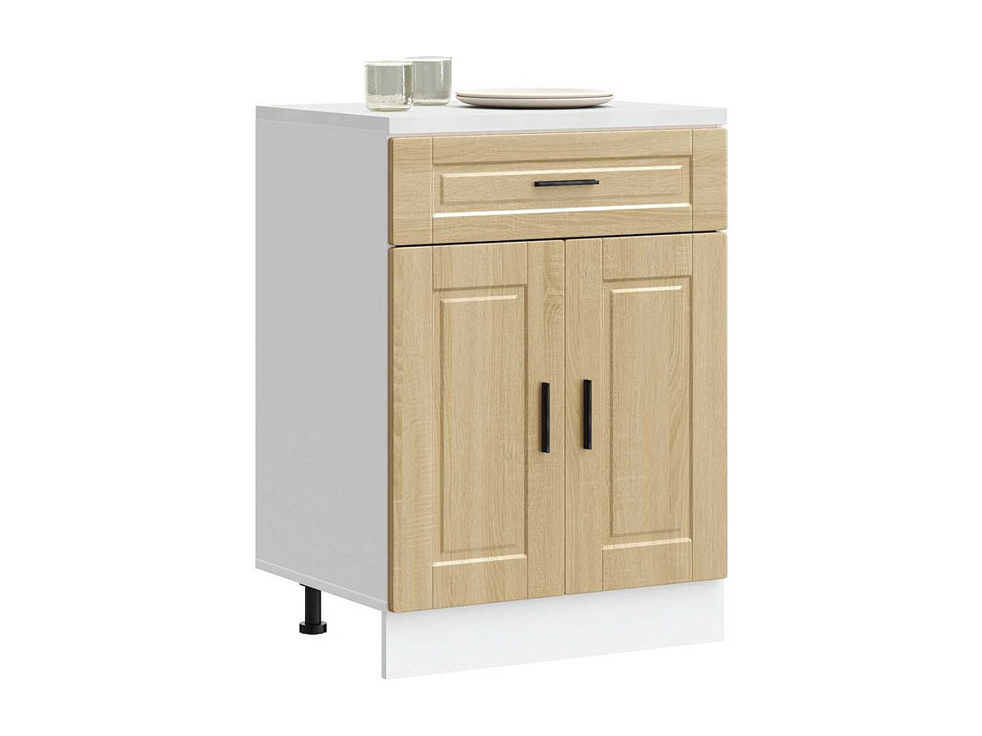 Mueble bajo de cocina porto roble sonoma madera reconstituida