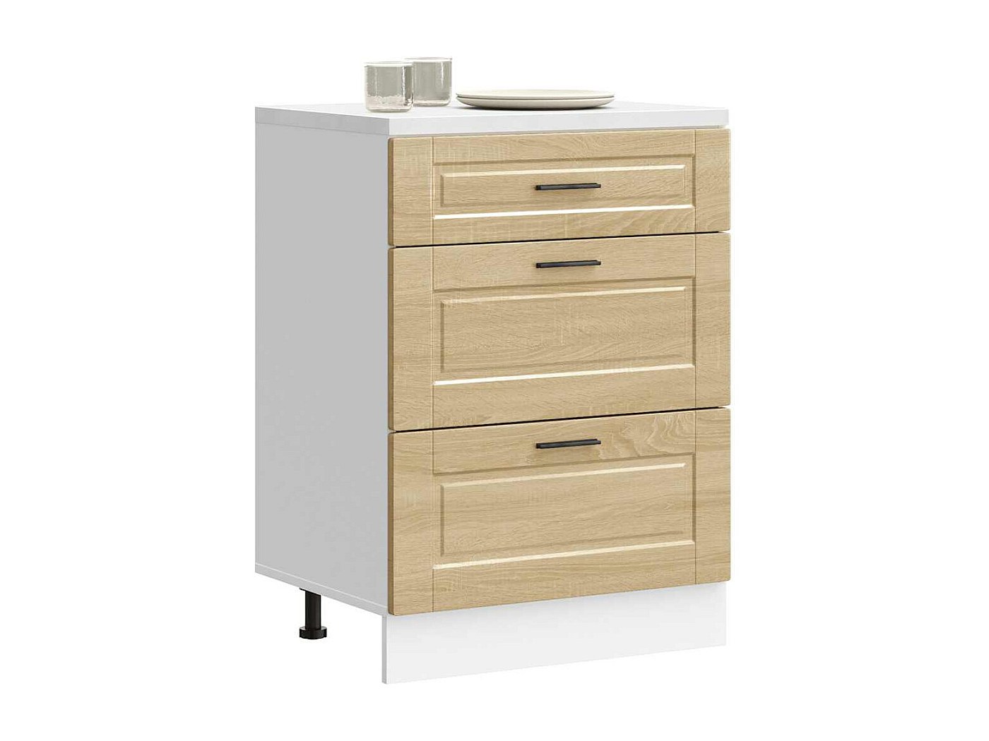 Mueble bajo de cocina porto roble sonoma madera reconstituida