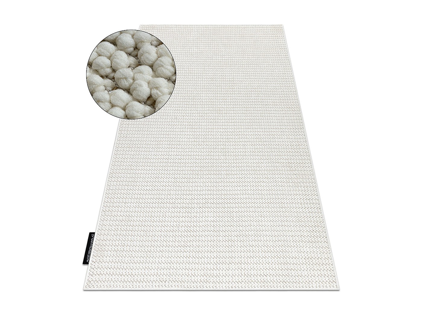 Tapete CASABLANCA LOOP branco, laço, macio 400x400 cm