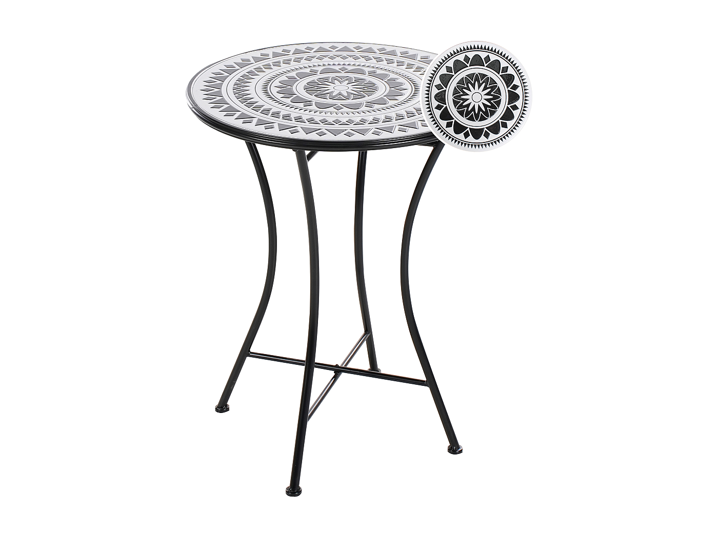 Table bistrot COMISO 60 cm 60 cm Métal Noir/blanc