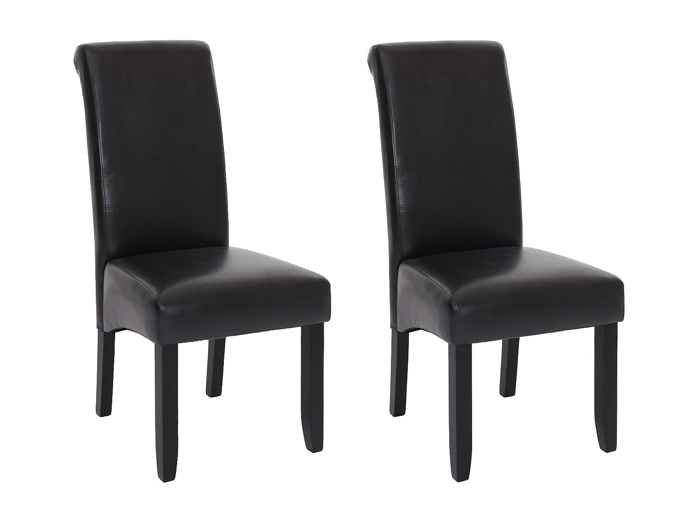 Silla de comedor MCW-N67 (set de 2), negro-marrón, patas negras