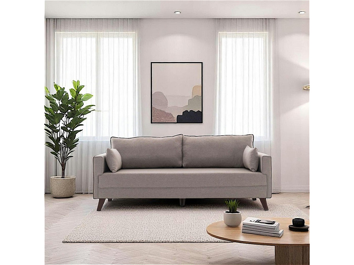 Canapé-lit cappuccino - dos droit SPLIT