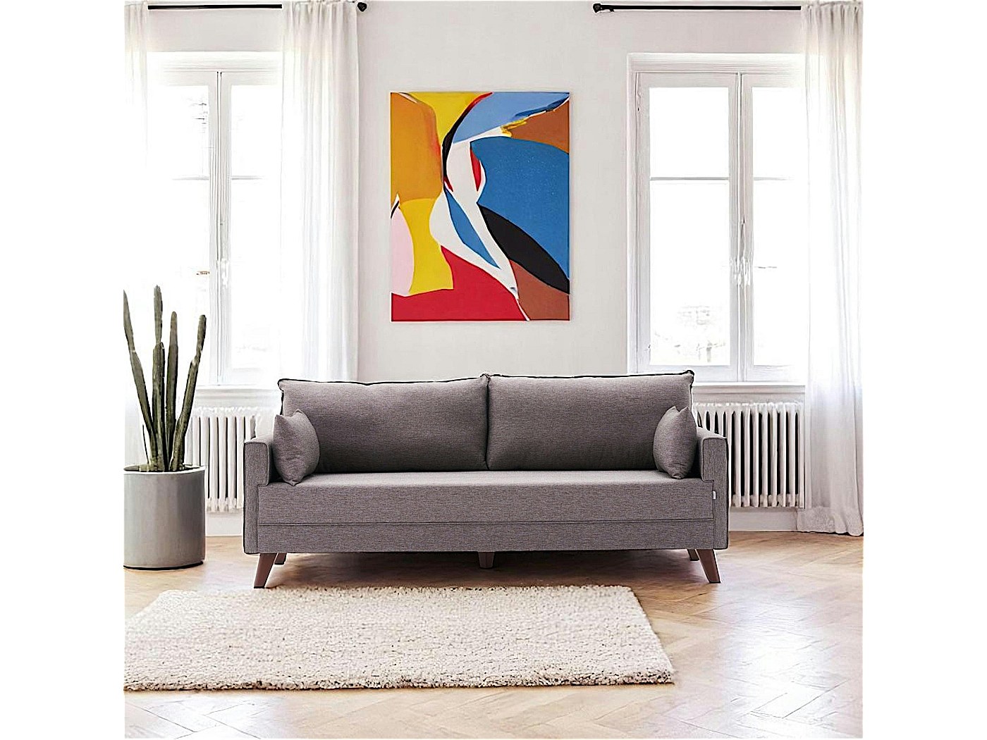 Canapé 3 places taupe - dos droit SPLIT