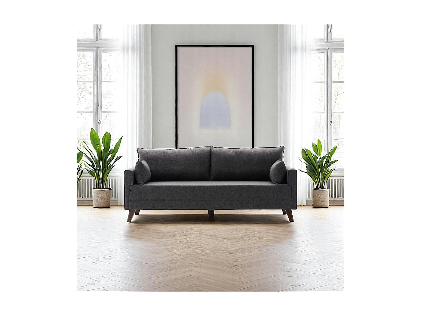 Canapé 3 places gris anthracite - dos droit SPLIT