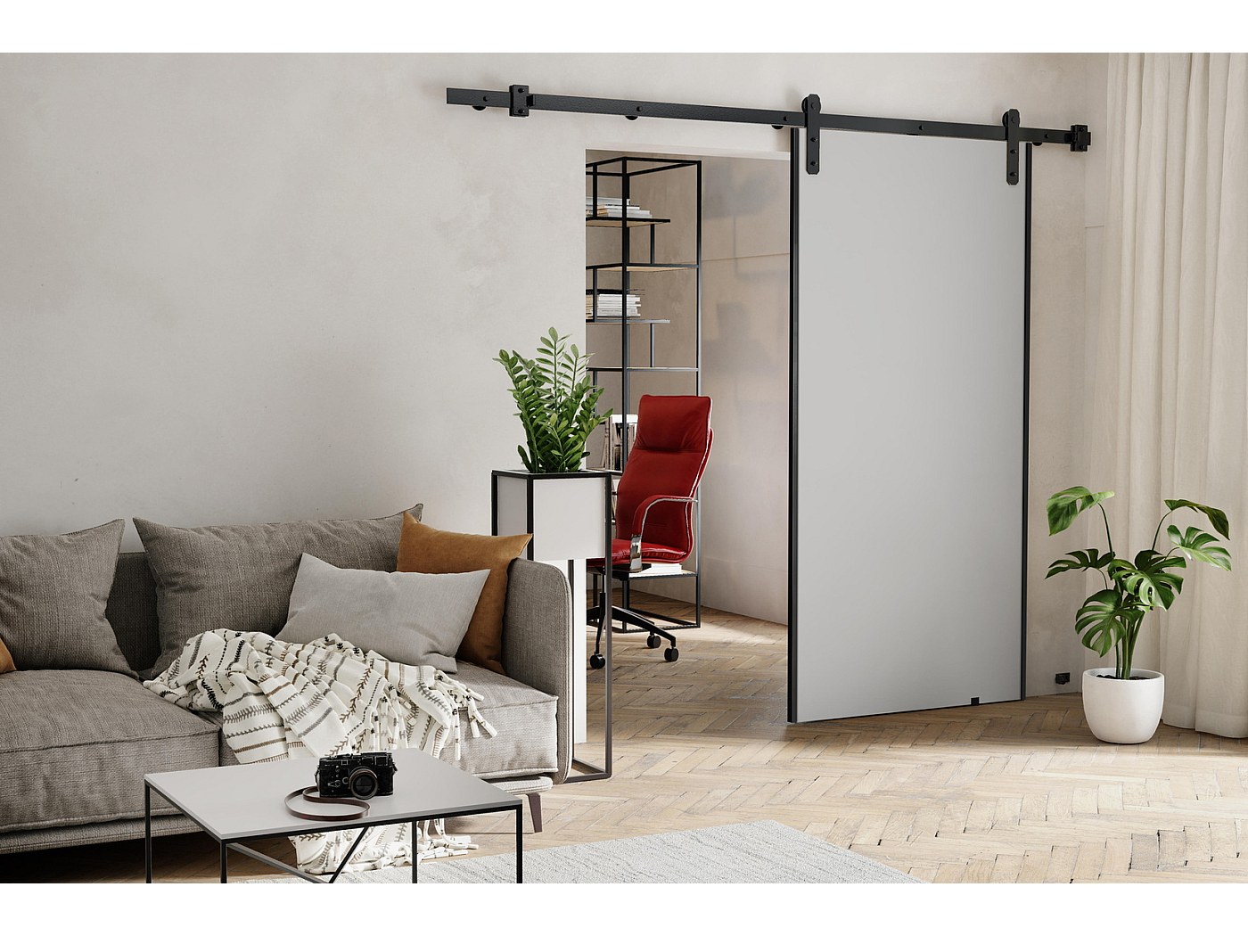 Schiebetur Loft Weiss