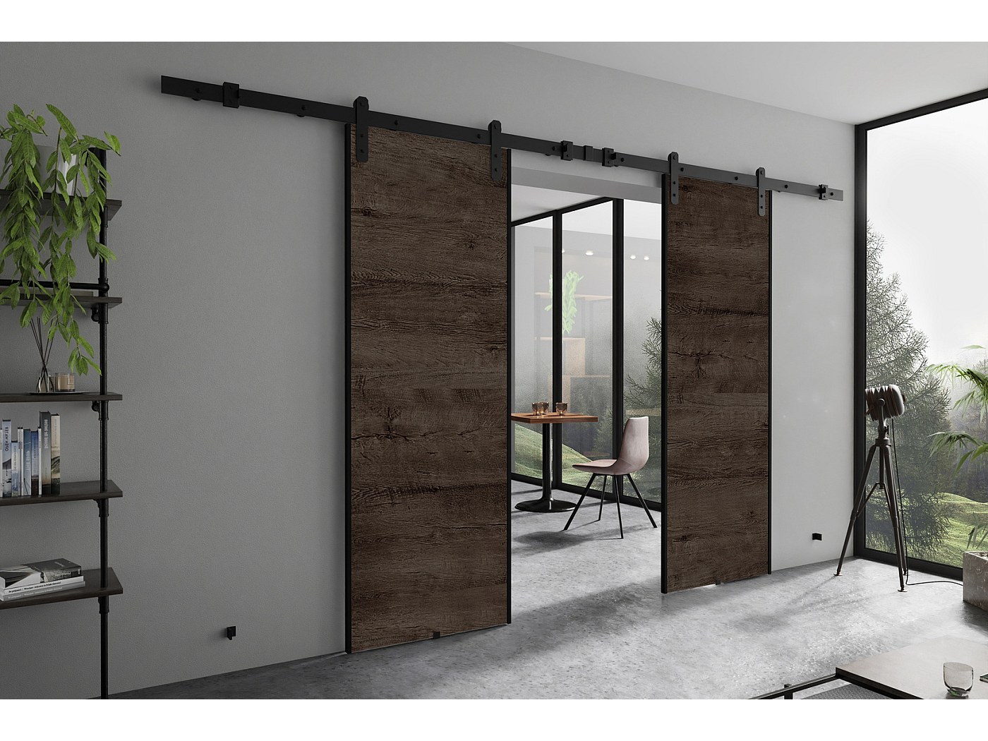 Emporius Porte coulissante 130 cm Ares Duo - porte suspendue ...