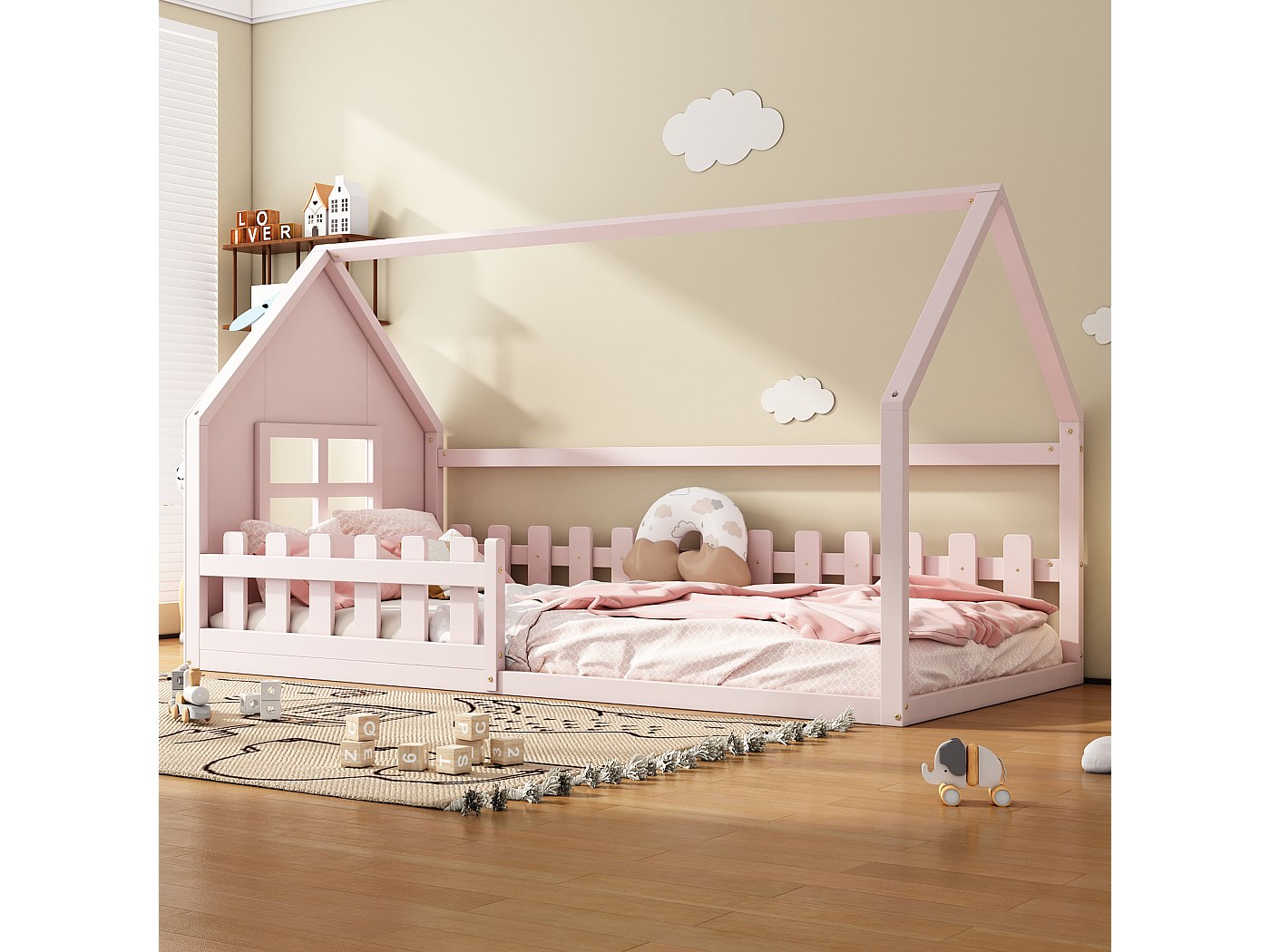 Letto a castello 90x200 cm - Letto per bambini con sponde di sicurezza ...