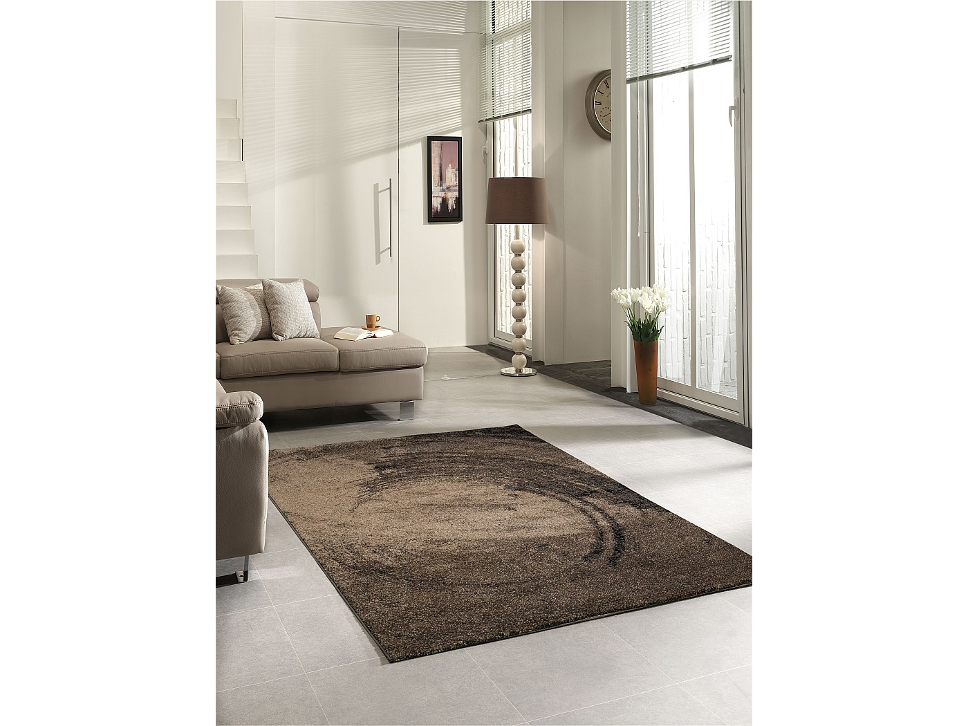 Tapis Marla Moderne Abstrait Design, Marron, 120x170 cm