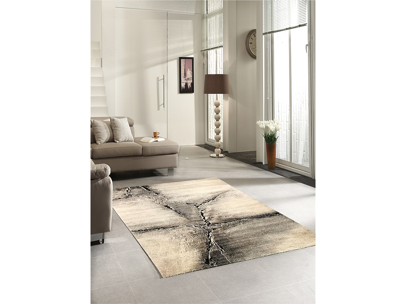 Tapis Marla Moderne Design Nature, Gris, 200x290 cm